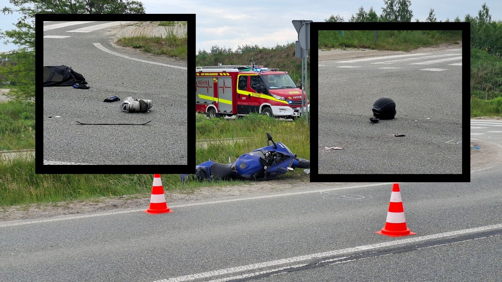 Dramatyczny wypadek pod Łodzią. Sarna wbiegła wprost pod motocykl ...