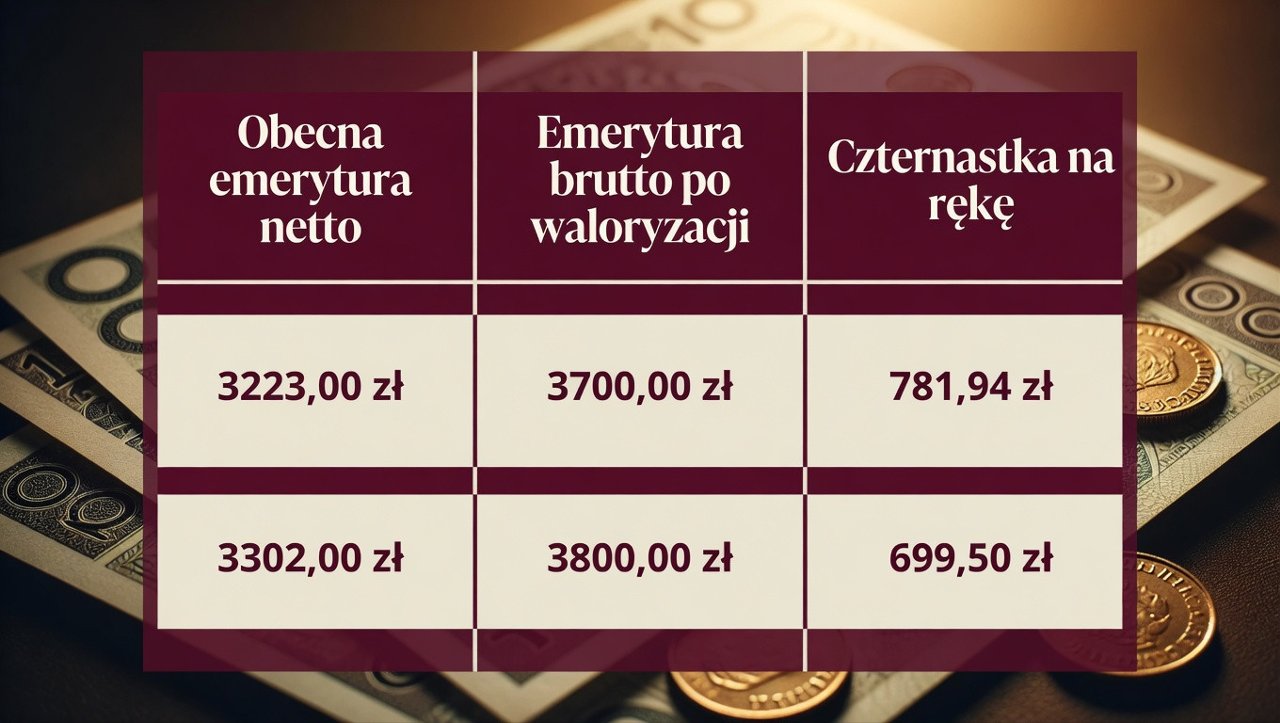 Tabela netto czternastych emerytur w 2026 roku. Mamy szczegółowe ...