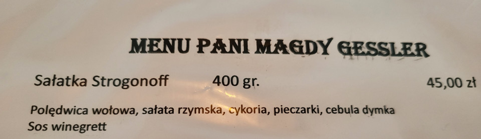 Menu Magdy Gessler w restauracji Quattro por Quattro. Schabowy, rosół ...
