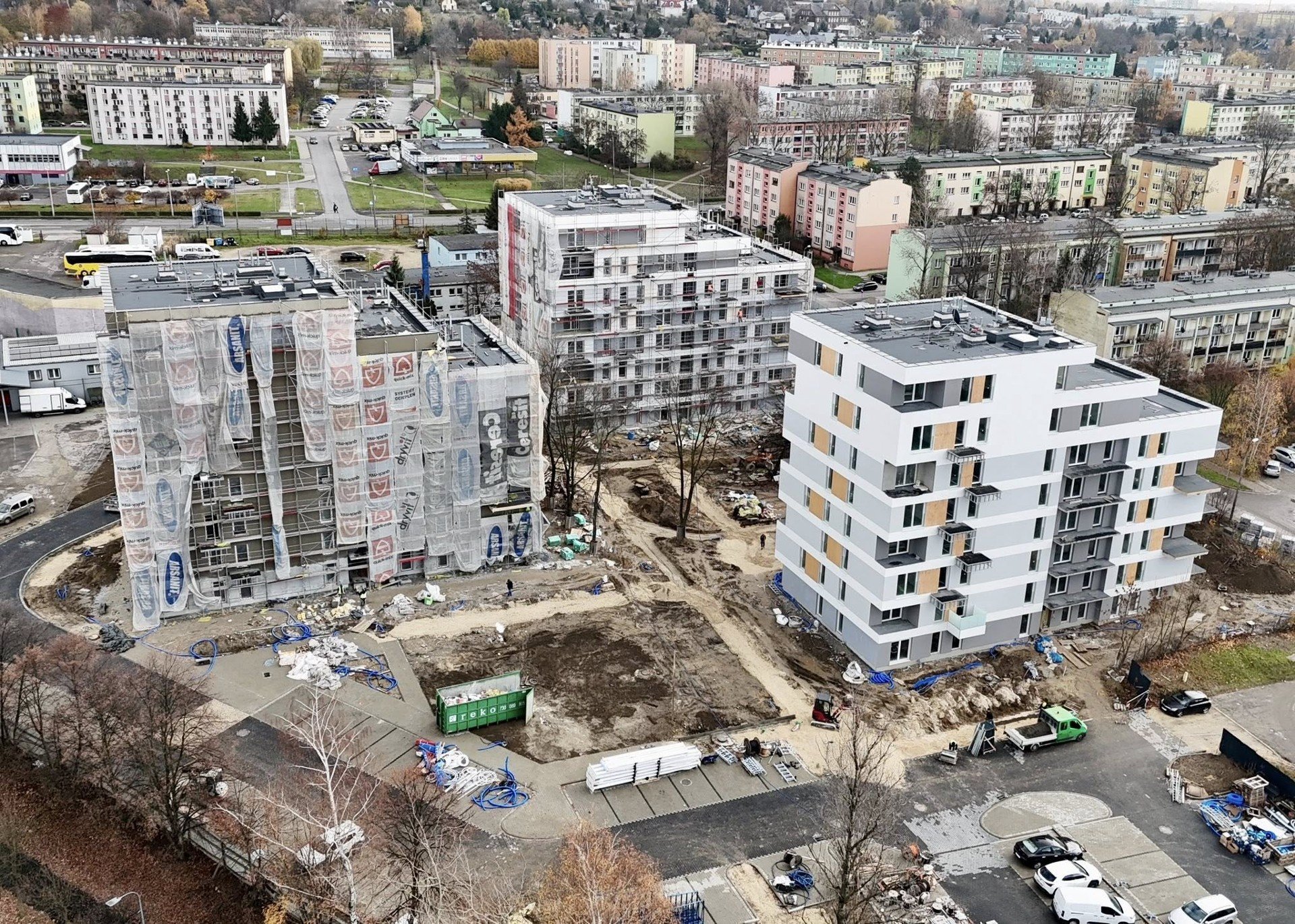 Prace na budowie nowego osiedla TBS przy Alei Zagłębia i ul ...