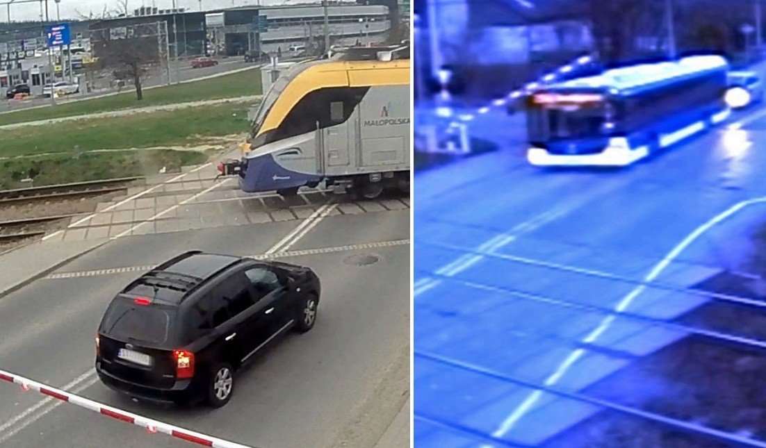 Igranie z życiem na przejeździe kolejowym. Przerażające zdjęcia z ...