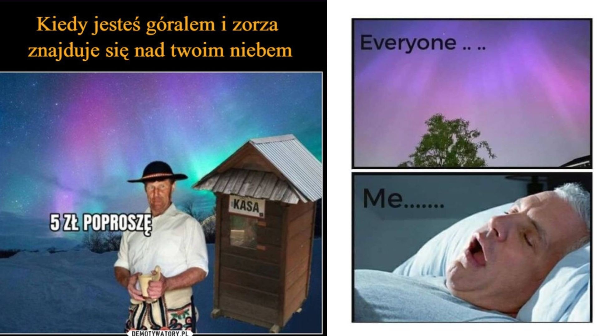 Memy o zorzy polarnej 2026. Górale, chmury i przegapiona noc [GALERIA ...