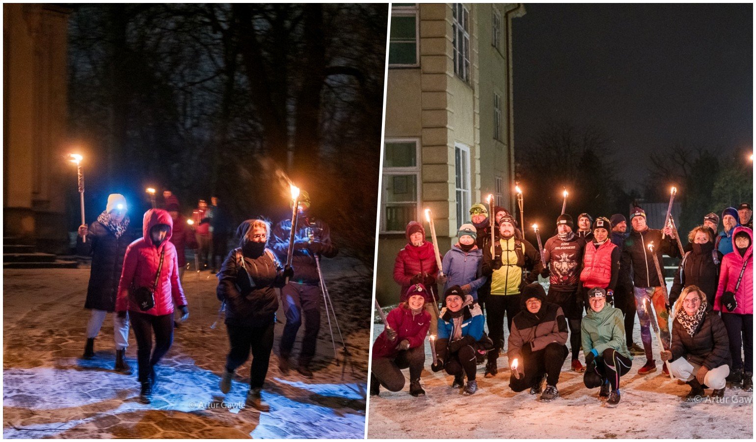Nocny Bieg Sylwestrowy w Tarnowie. Mrok w Parku Sanguszków rozświetlały ...