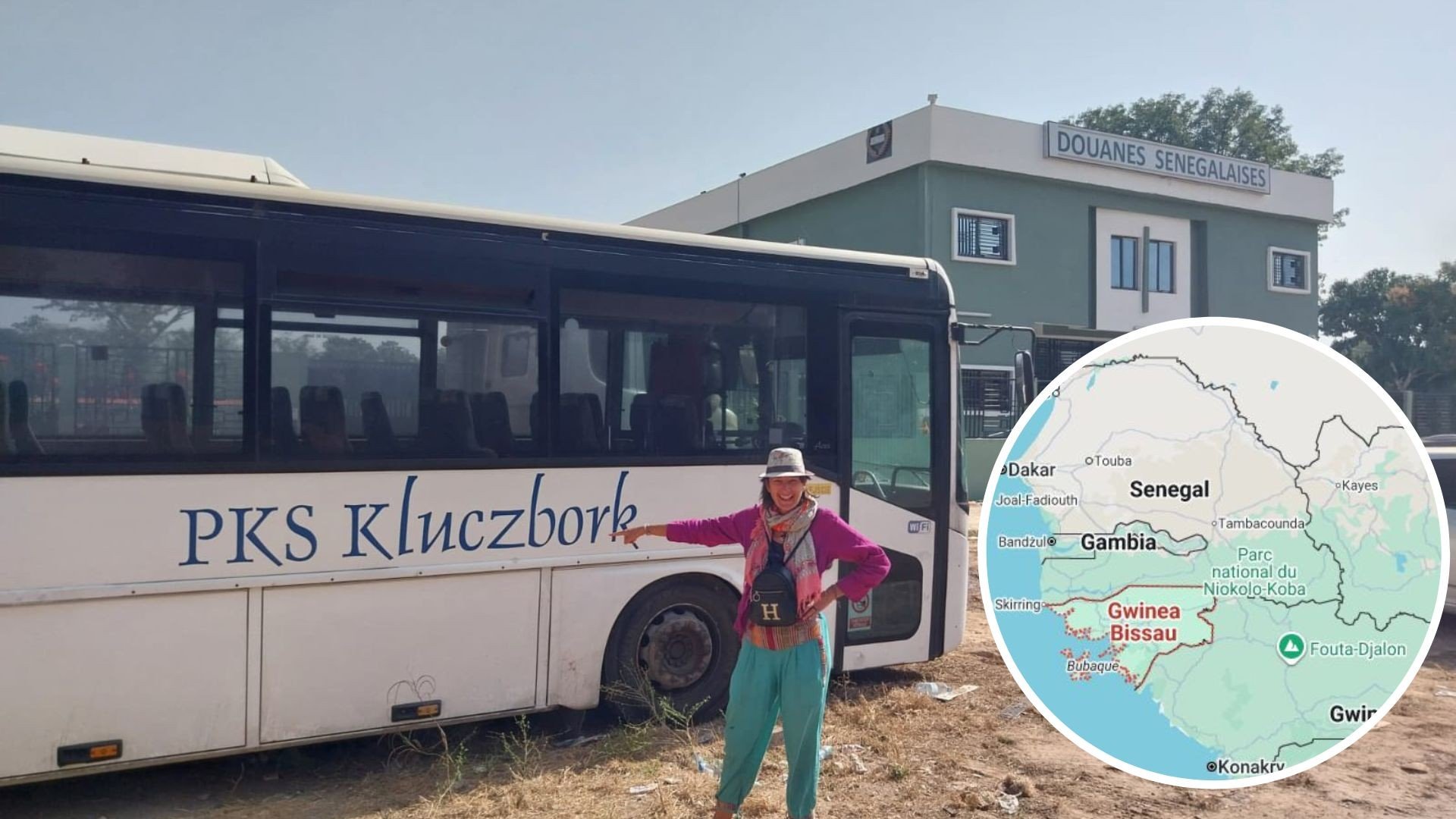 Autobus PKS Kluczbork znalazł się na granicy Senegalu i Gwinei Bissau ...